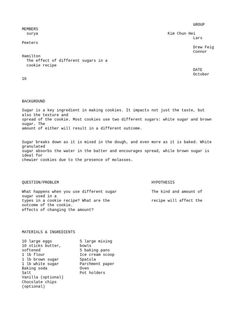 Pink and Beige Flat Graphic Sugar Chemistry Report ABC | PDF | Baking ...