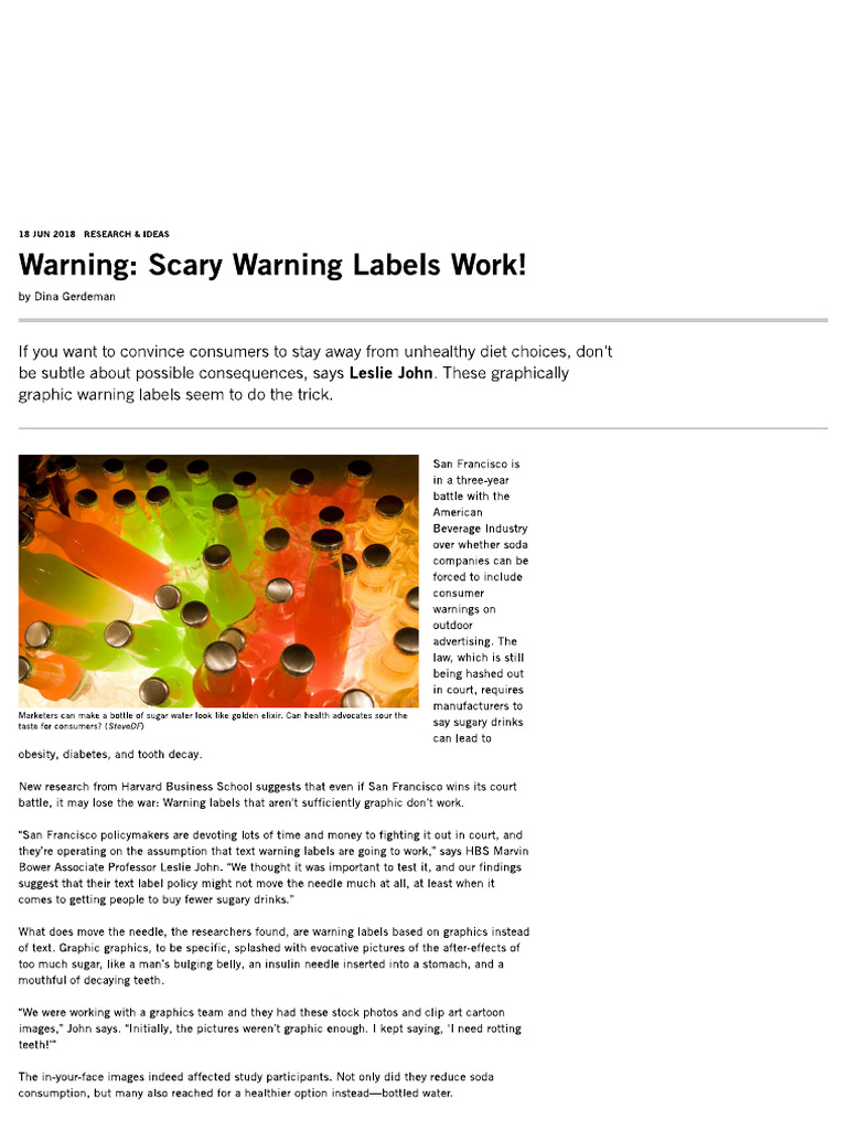 Warning Scary Warning Labels Work | PDF