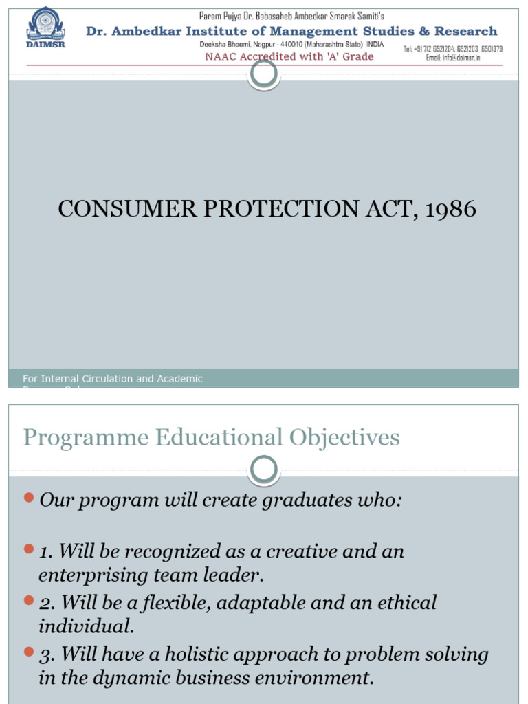The Consumer Protection Act 1986 | PDF