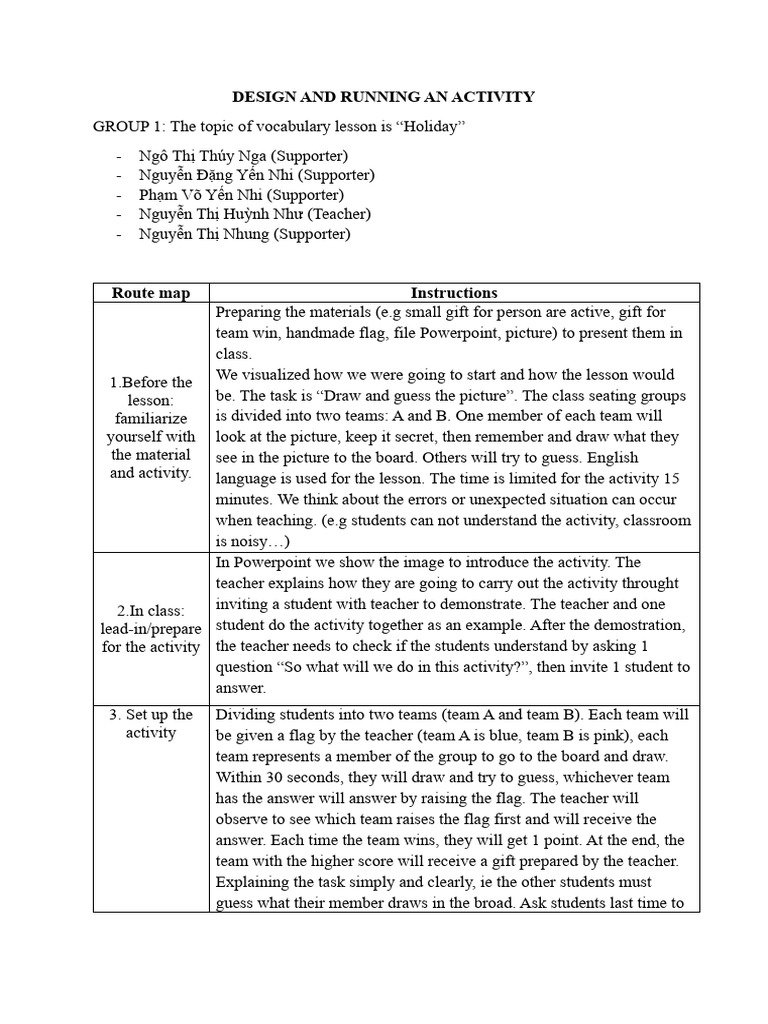Group 1 - Design and Run Activity | PDF | Self-Improvement | Science ...