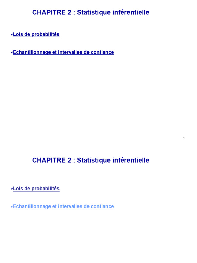 Statistiques Inférentielles et Probabilités | PDF