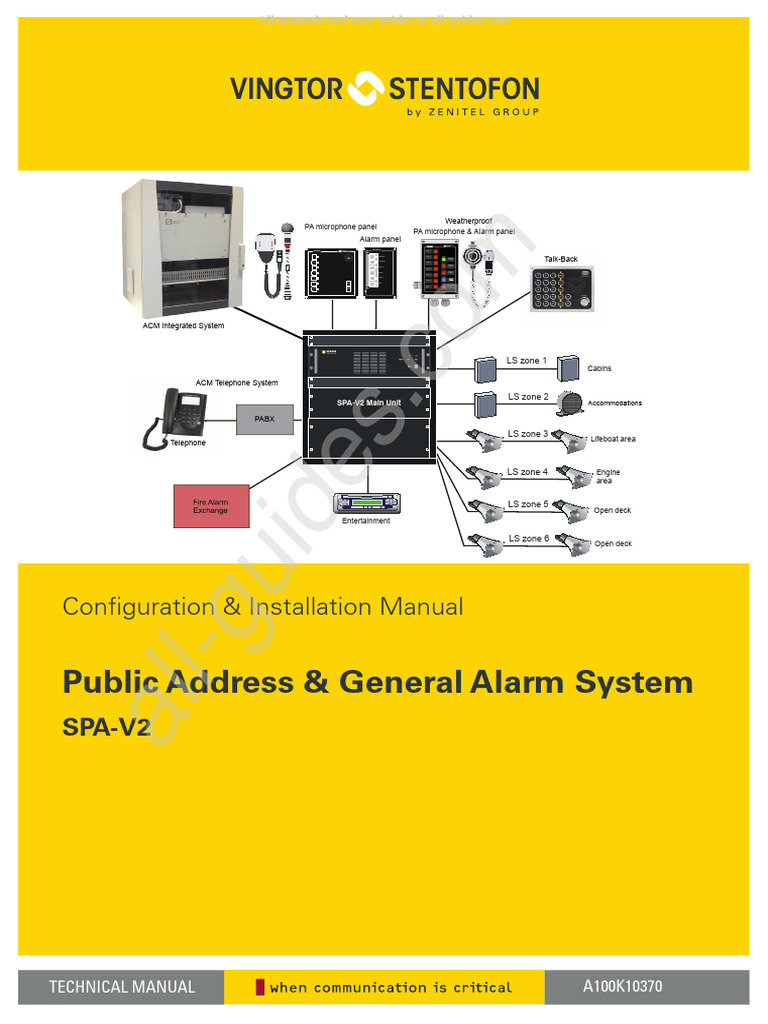 Configuration Installation Manual 54 A100K10370 SPA V2 | PDF | Amplifier | Loudspeaker
