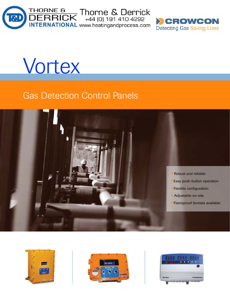 Crowcon Vortex Gas Detection Control Panels Data Sheet 1 | PDF