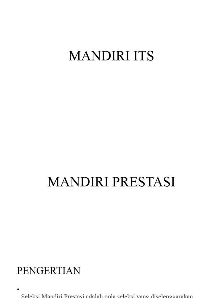 Mandiri Its | PDF