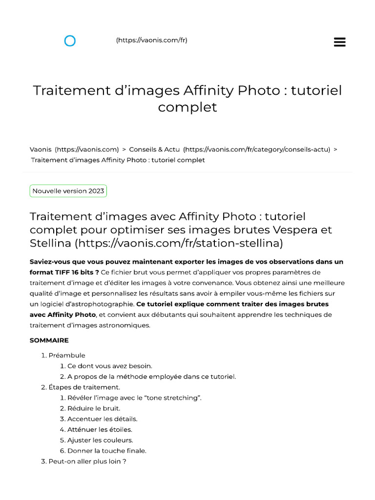 AFFINITY Traitement ASTRO | PDF