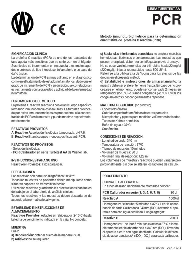 Método para medir proteína C reactiva | PDF