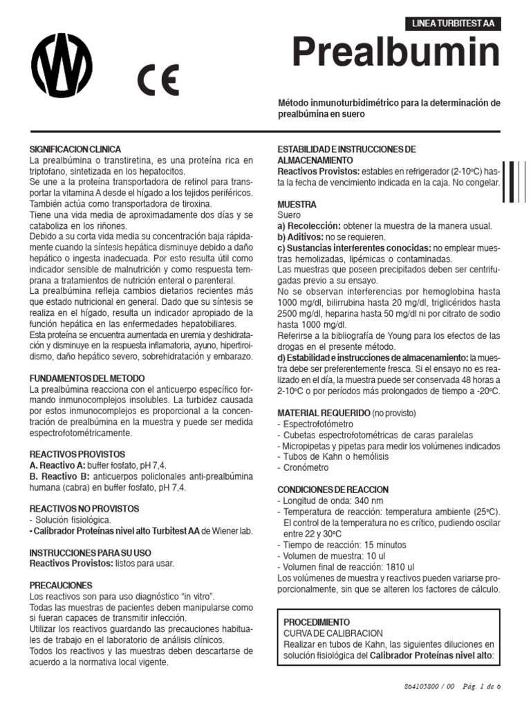 Prealbumin Turbitest AA | PDF