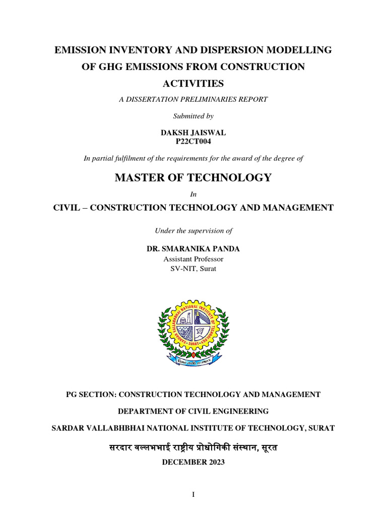 Emission Inventory and Dispersion Modelling of GHG Emissions From ...