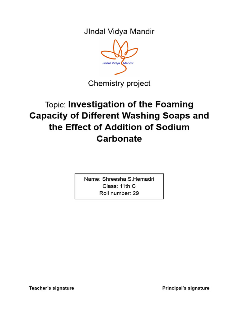 Chemistry Project Report | PDF