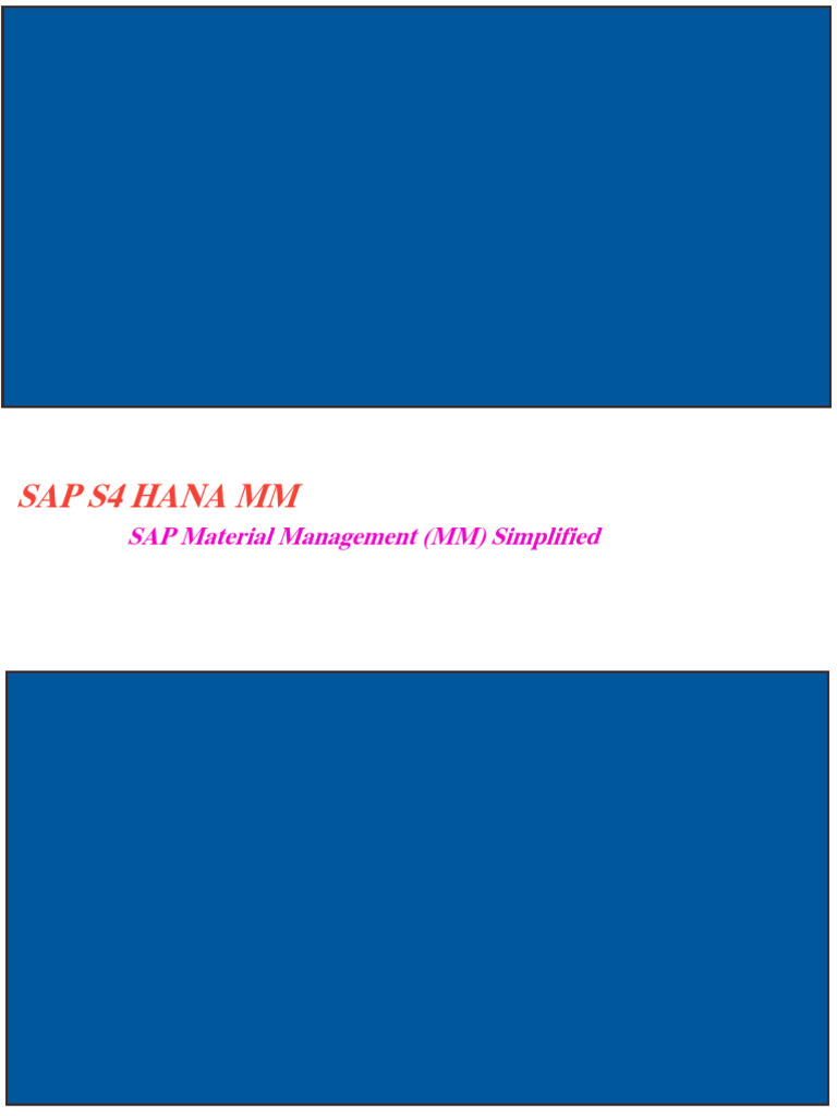 Sap S4 Hana MM | PDF