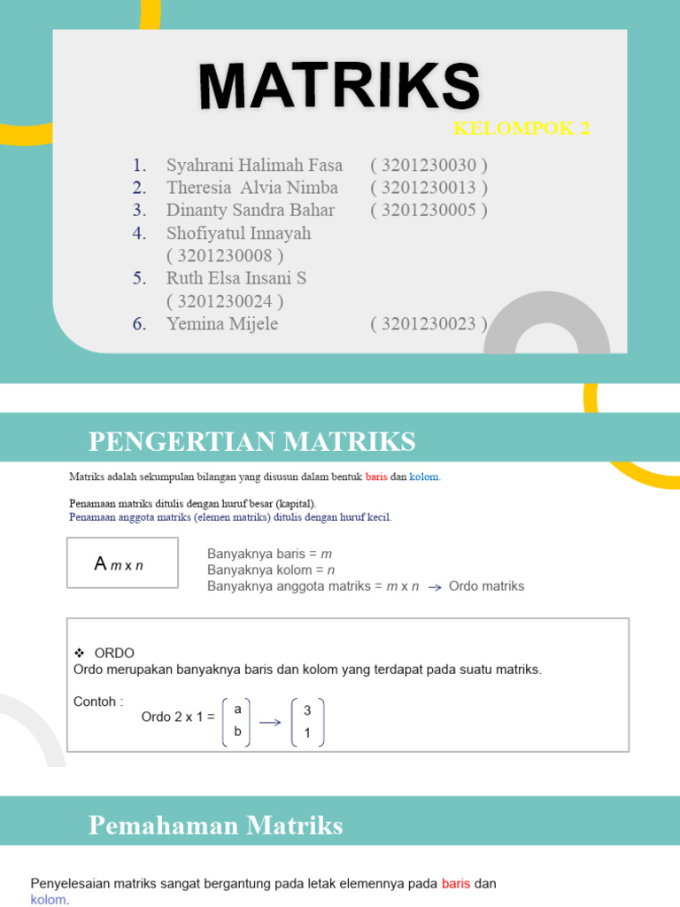 MATERI MATRIKS Uiuu8 | PDF