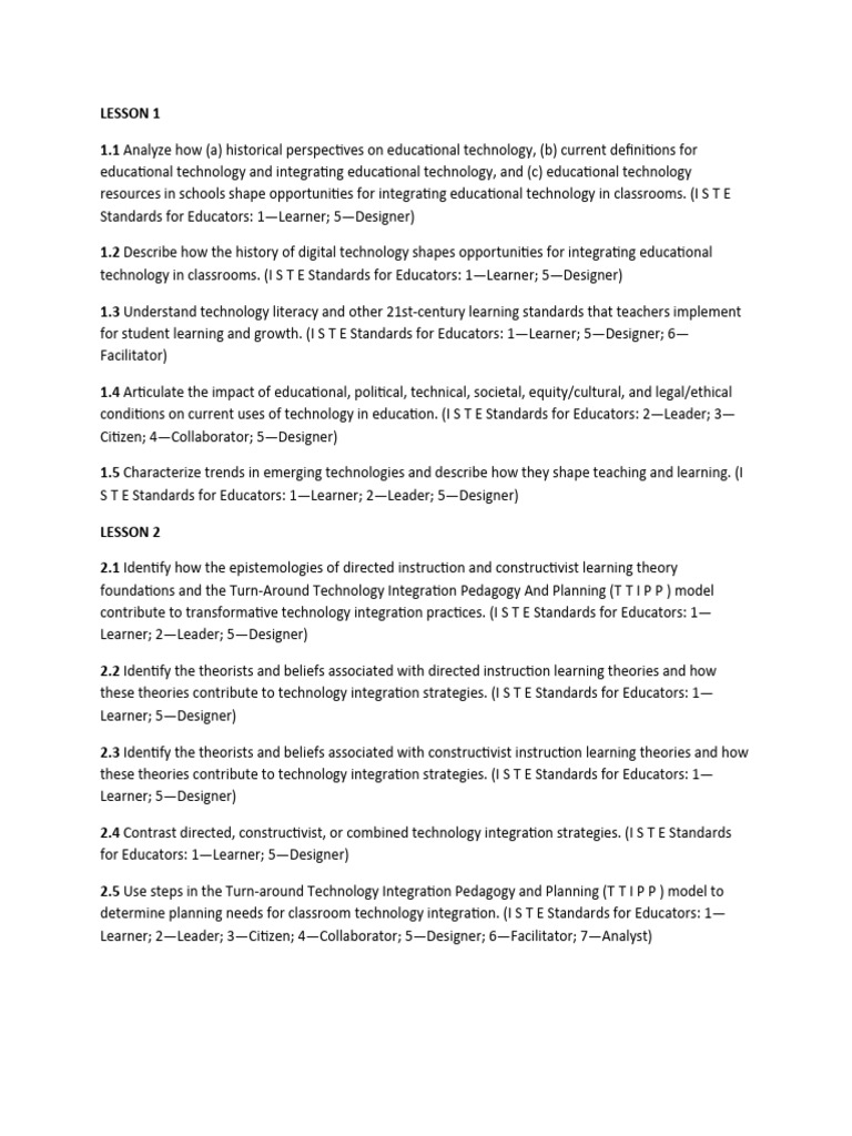 Learning Objectives | PDF | Teachers | Learning