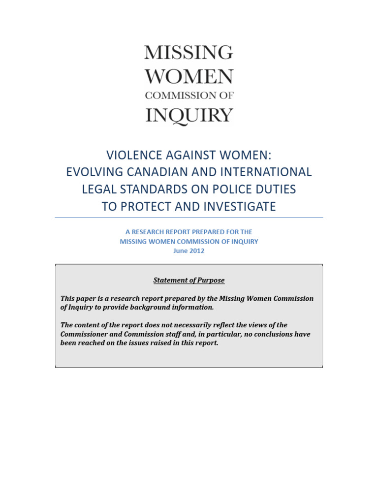 Missing Women Commission of Inquiry | PDF