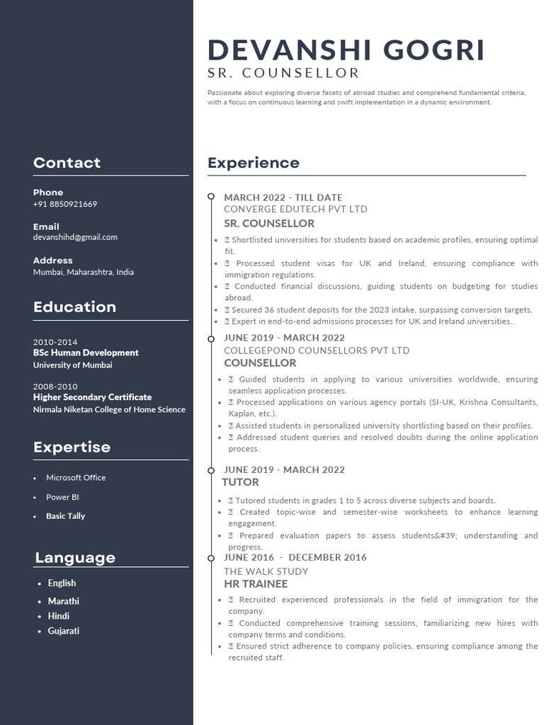 Devanshi Gogri Resume | PDF