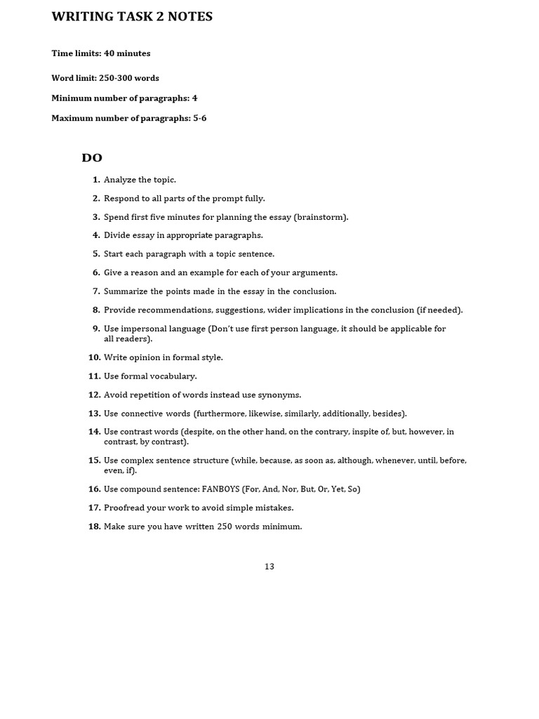 Writing Task 2 Supporting Notes | PDF | Essays | Argument