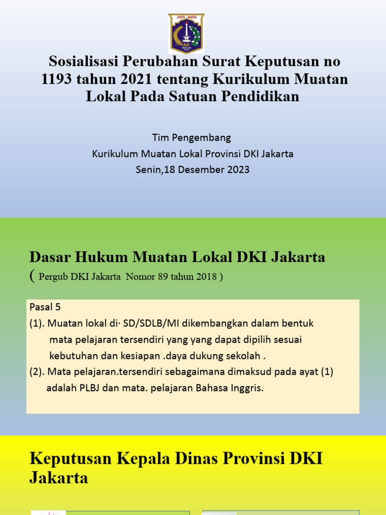 Sosialisasi Perubahan Surat Keputusan No 1193 Tahun 2021 | PDF