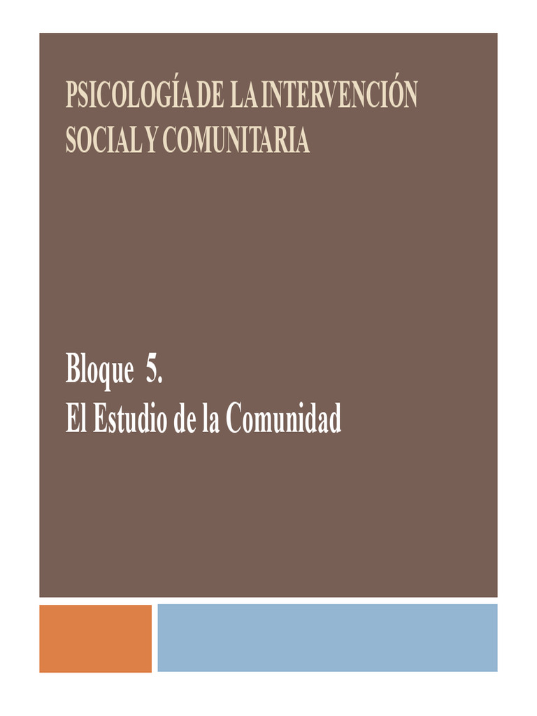 Psicología de la Comunidad y Bienestar | PDF