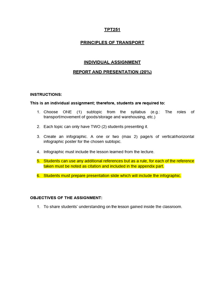 TPT251 Individual Assignment | PDF