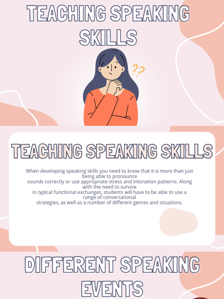 Teaching Speaking Skills 2 | PDF | Human Communication | Communication