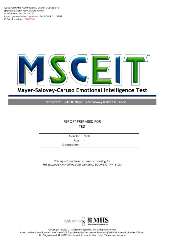 Msceit Report-Guide | PDF