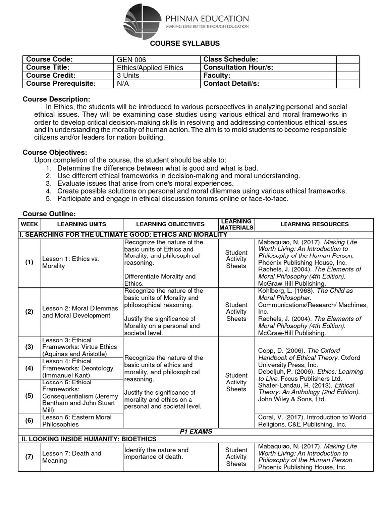 Gen 006 Sas Summer 2223 | PDF | Morality | Experience