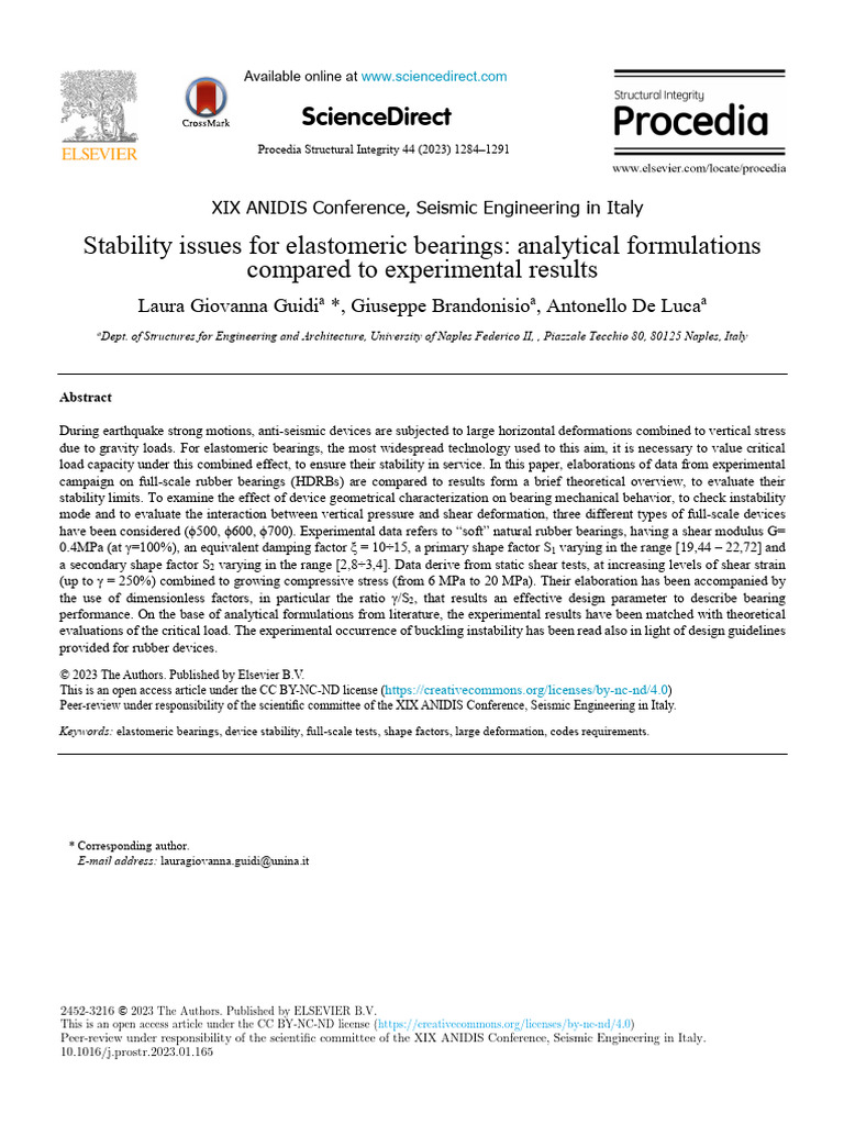 Elastomeric Bearings Stability Analysis | PDF | Buckling | Stress ...