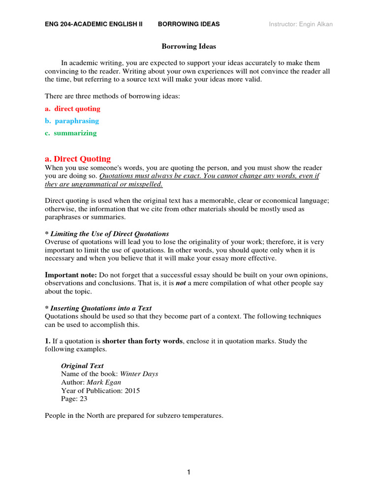 Borrowing Ideas-Engin Alkan | PDF