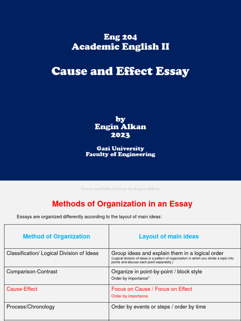 Cause & Effect Essay - Engin Alkan | PDF