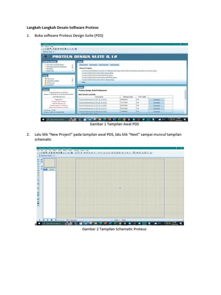 Langkah Desain Dan Simulasi Proteus | PDF