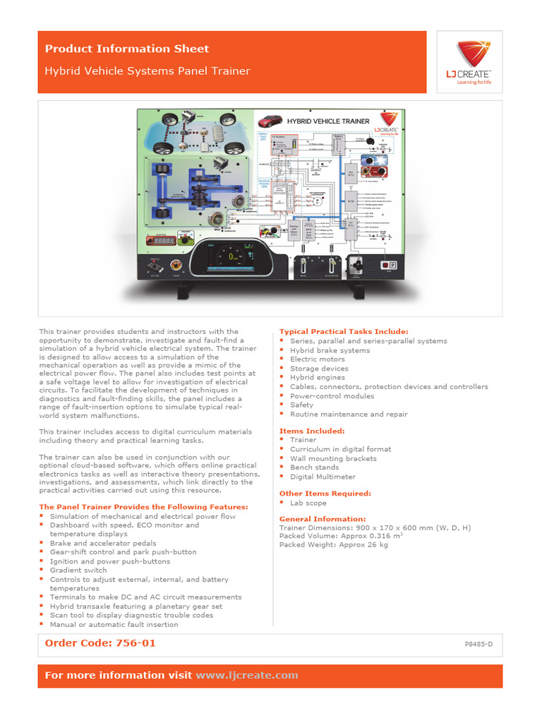 756 01 Hybrid Vehicle Systems Panel Trainer | PDF | Business | Computers
