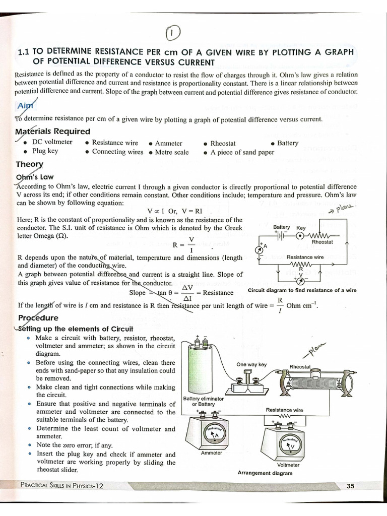Class 12 Physics Practical Notes | PDF