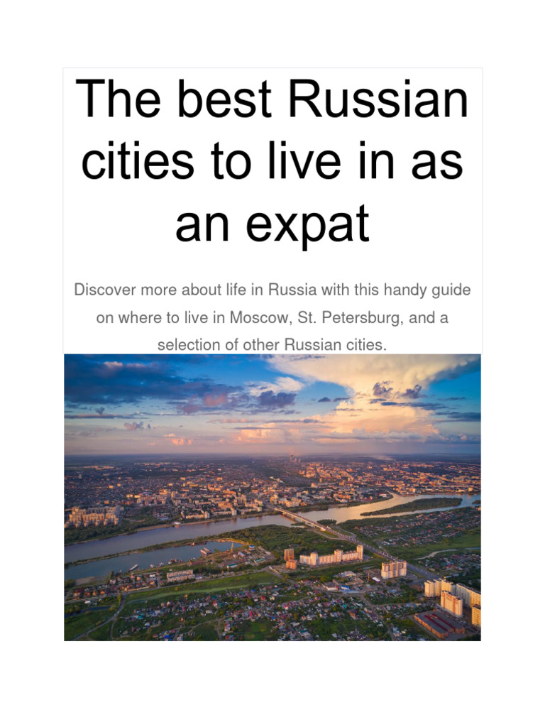 The Best Russian Cities To Live in As An Expat | PDF