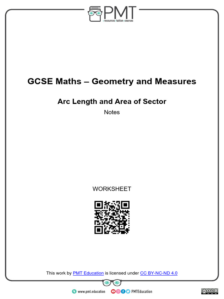 GCSE Maths: Arc Length & Sector Area | PDF | Area | Angle