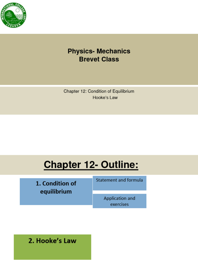 Chapter 12 - Eq. and Hookes Law - 2015 | PDF