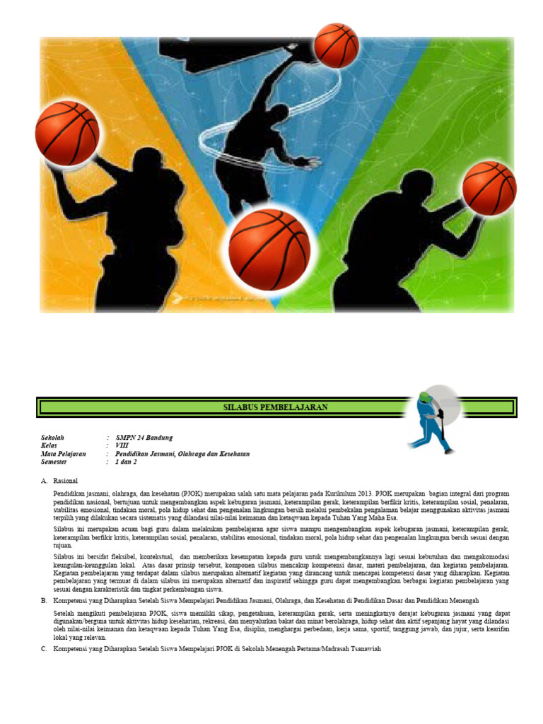 (E) SILABUS Pembelajaran | PDF | Karier & Perkembangan | Olahraga & Rekreasi