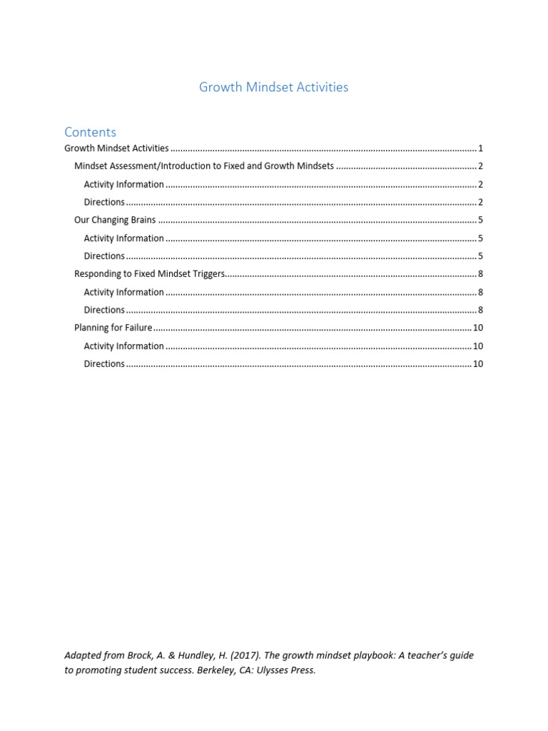 Growth_Mindset_Activities | PDF
