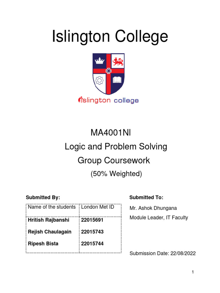 Logic CW Final | PDF | Business