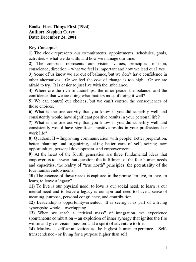 First Things First (Book Summary of Simon Sinek) | PDF | Empowerment ...