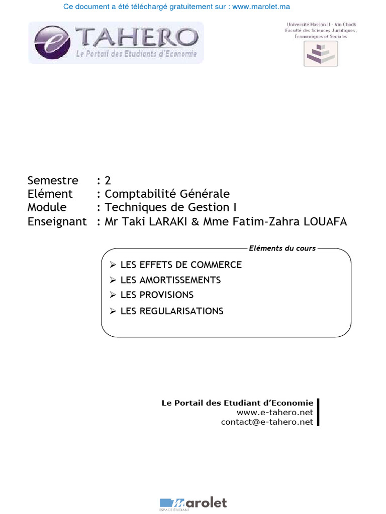 Resume Comptabilité Générale 1 | PDF Resume Comptabilité Générale 1 | PDF