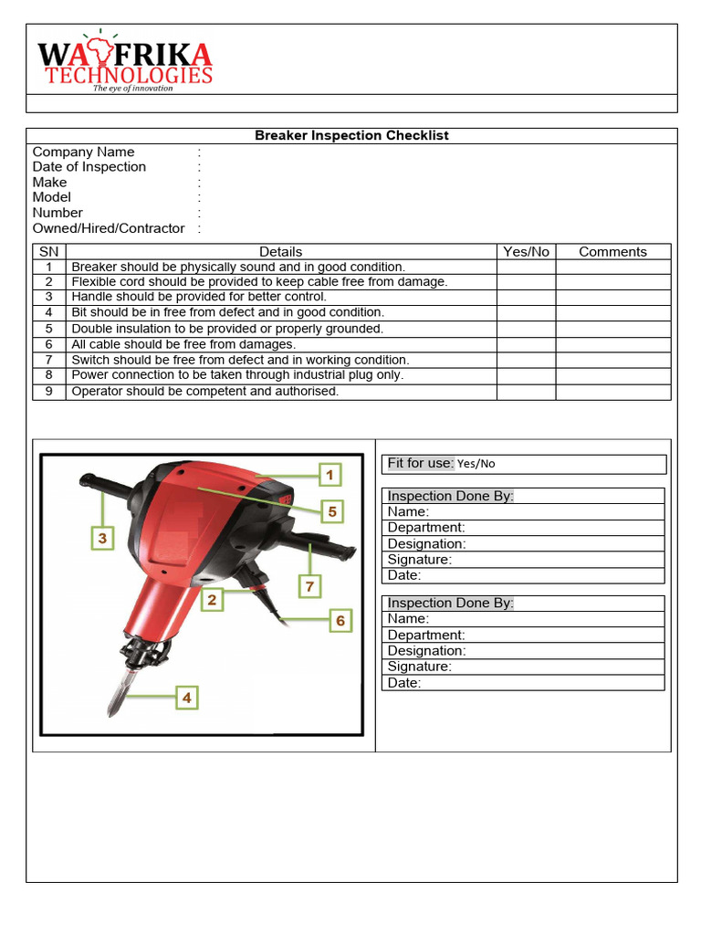 Breaker Inspection Maintenance Checklist | PDF
