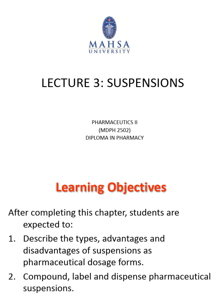 Unit 3 Suspensions | PDF