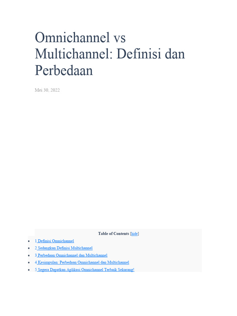 Omnichannel Vs Multichannel | PDF