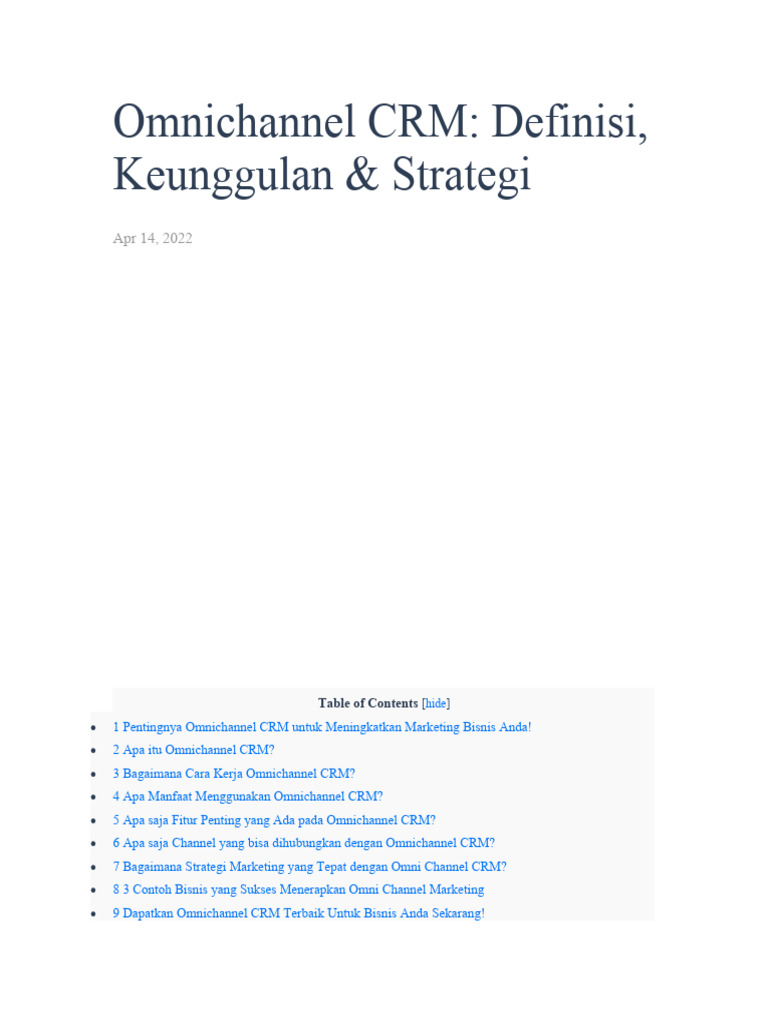 Omnichannel CRM | PDF