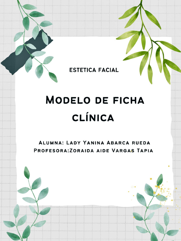 Ficha Clínica, Estética Facial | PDF