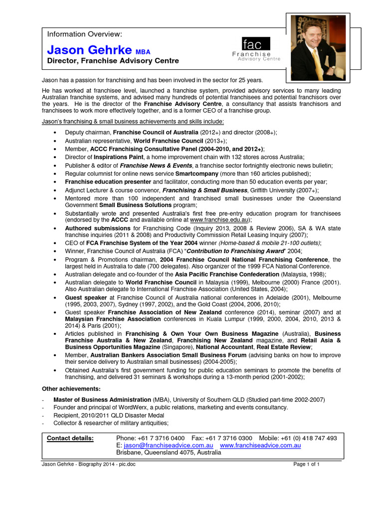 Jason Gehrke Biography | PDF