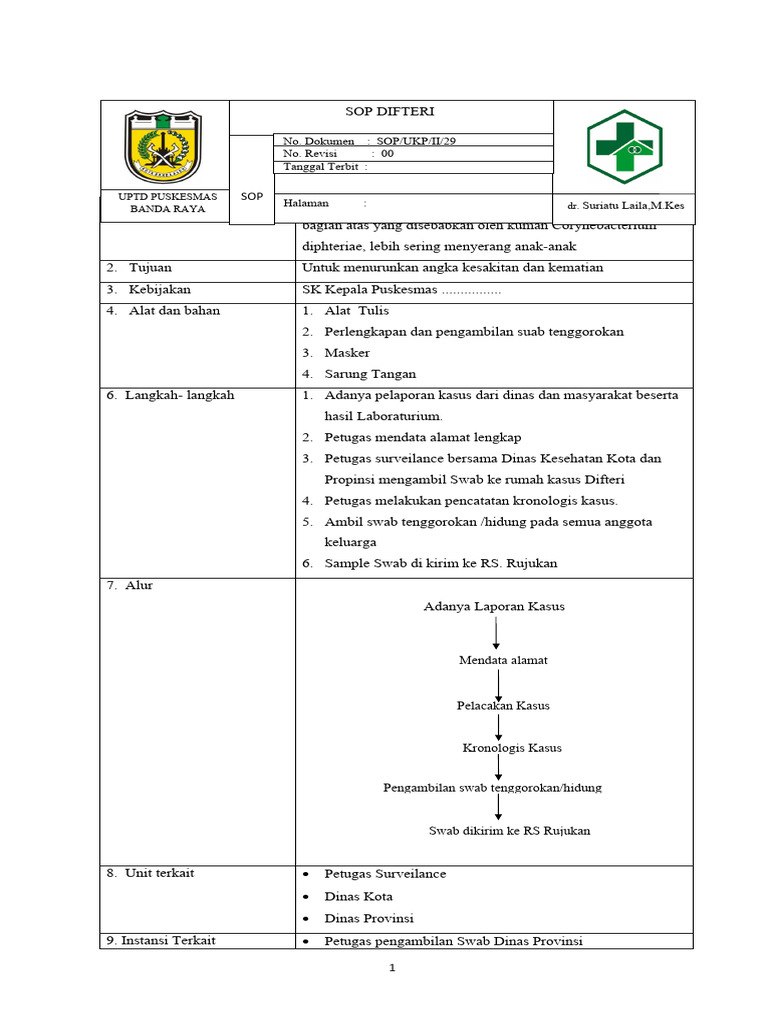 SOP Penanganan Difteri | PDF