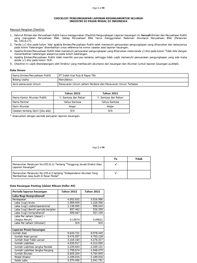 IKPP - Checklist LK - Des2022 | PDF