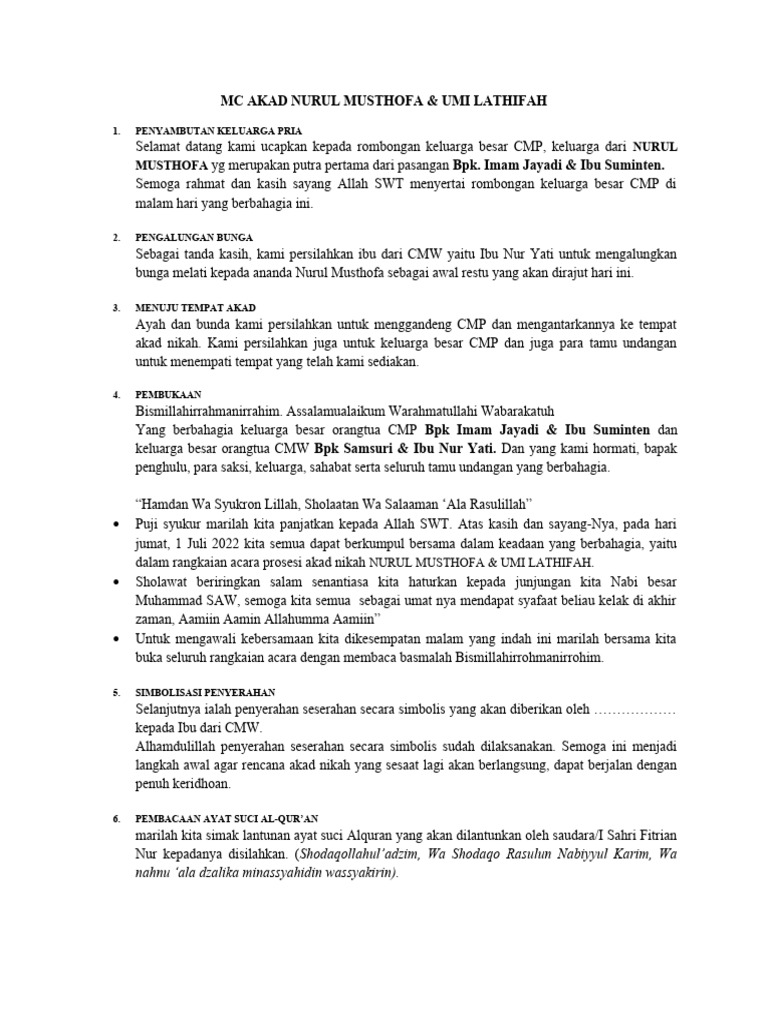 MC Akad Musthofa & Umi | PDF