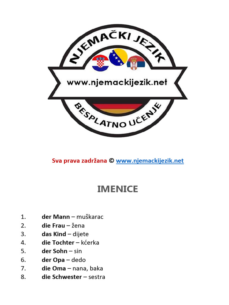 Njemacki - 1229 Imenica | PDF