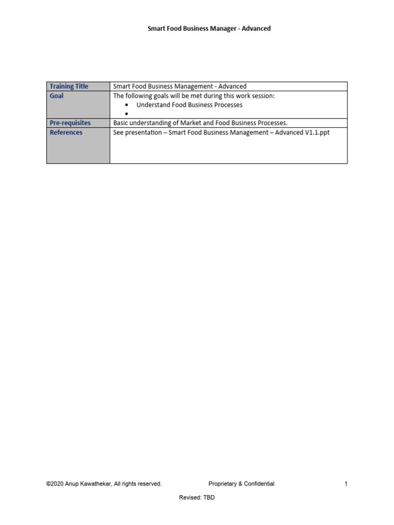 Advanced Food Business Management Training | PDF | Menu | Restaurants